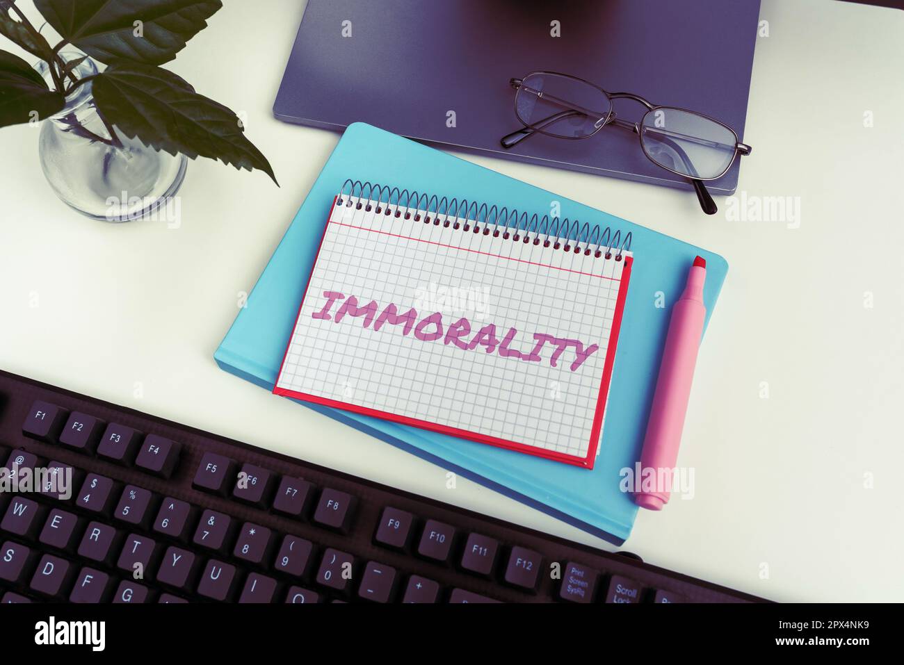 Text showing inspiration Immorality, Business idea the state or quality ...