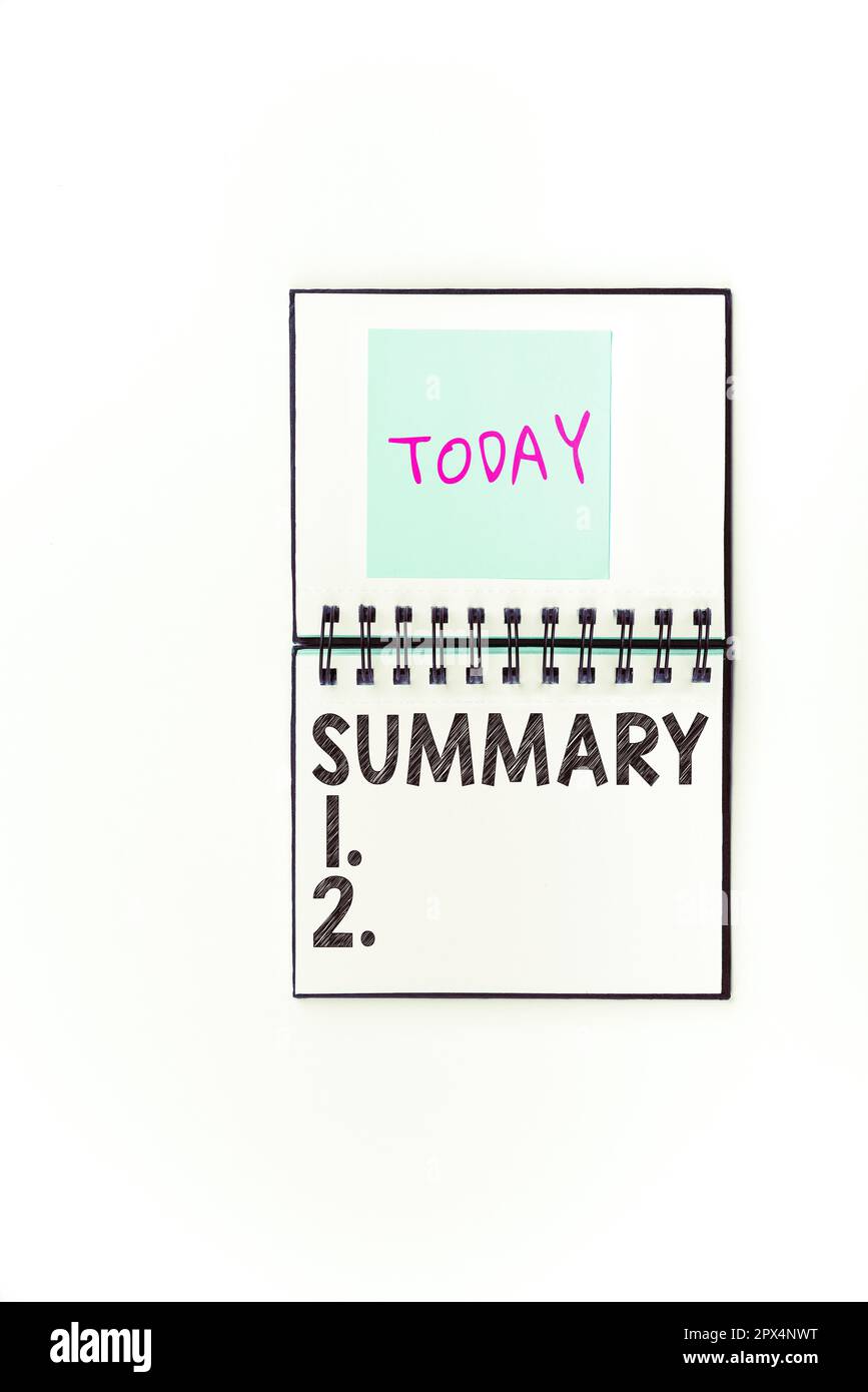 Handwriting Text Summary Word Written On Brief Statement Abstract Synopsis Concise Abbreviated