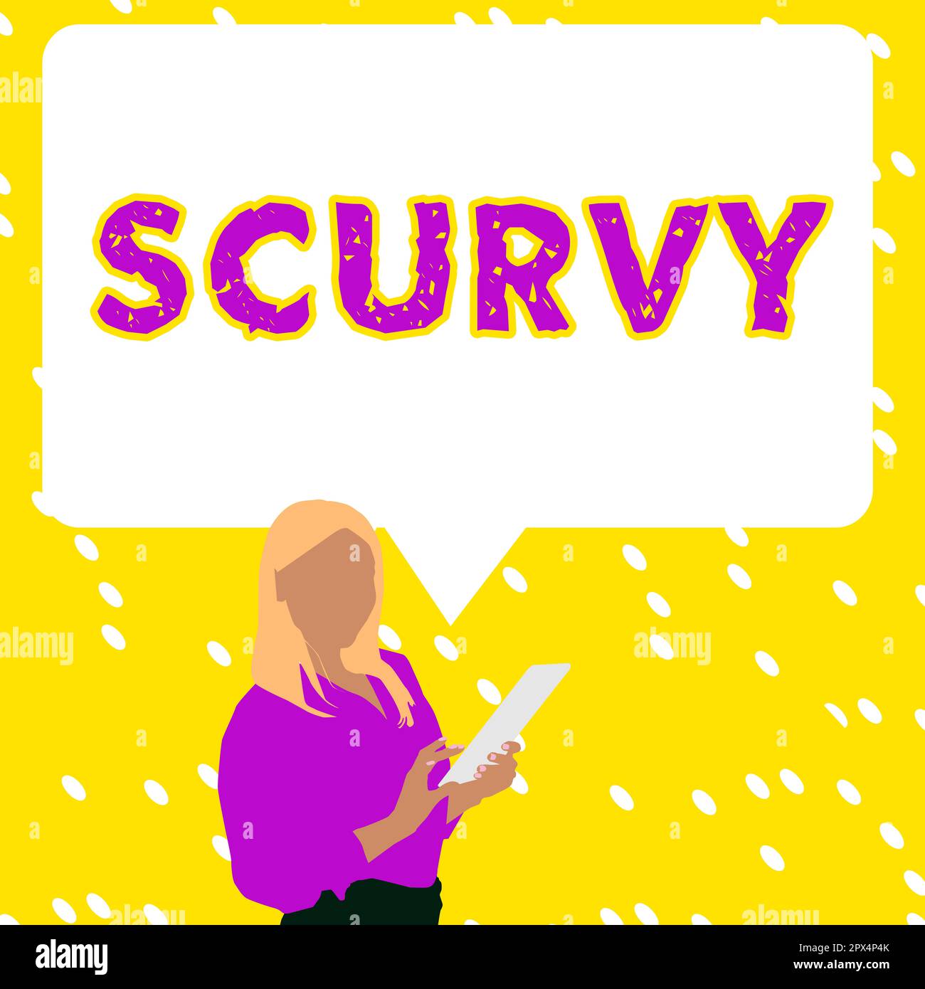 Hand writing sign Scurvy, Word for disease caused by a lack of vitamin ...