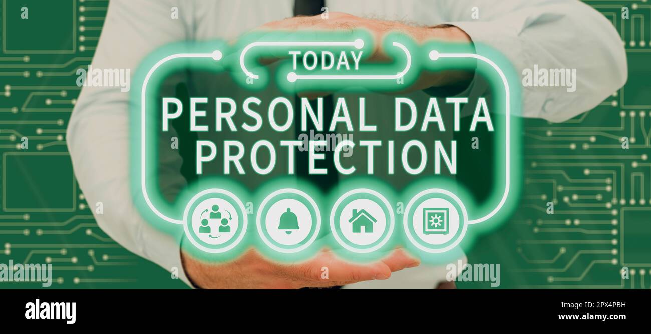 Handwriting text Personal Data Protection, Business approach protecting ...