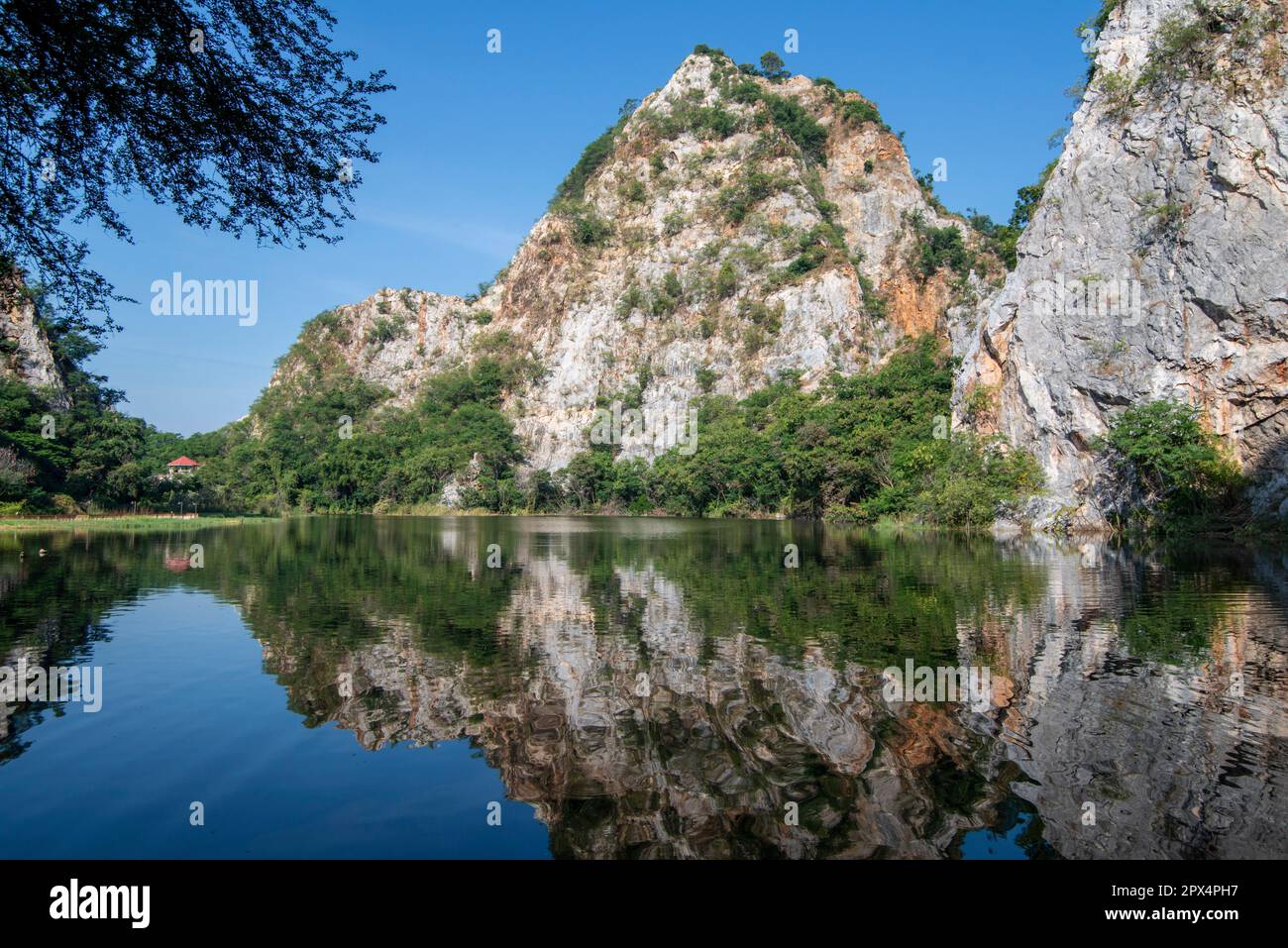 The Landscape of the Khao Ngu Mountain Park near the City of Ratchaburi ...