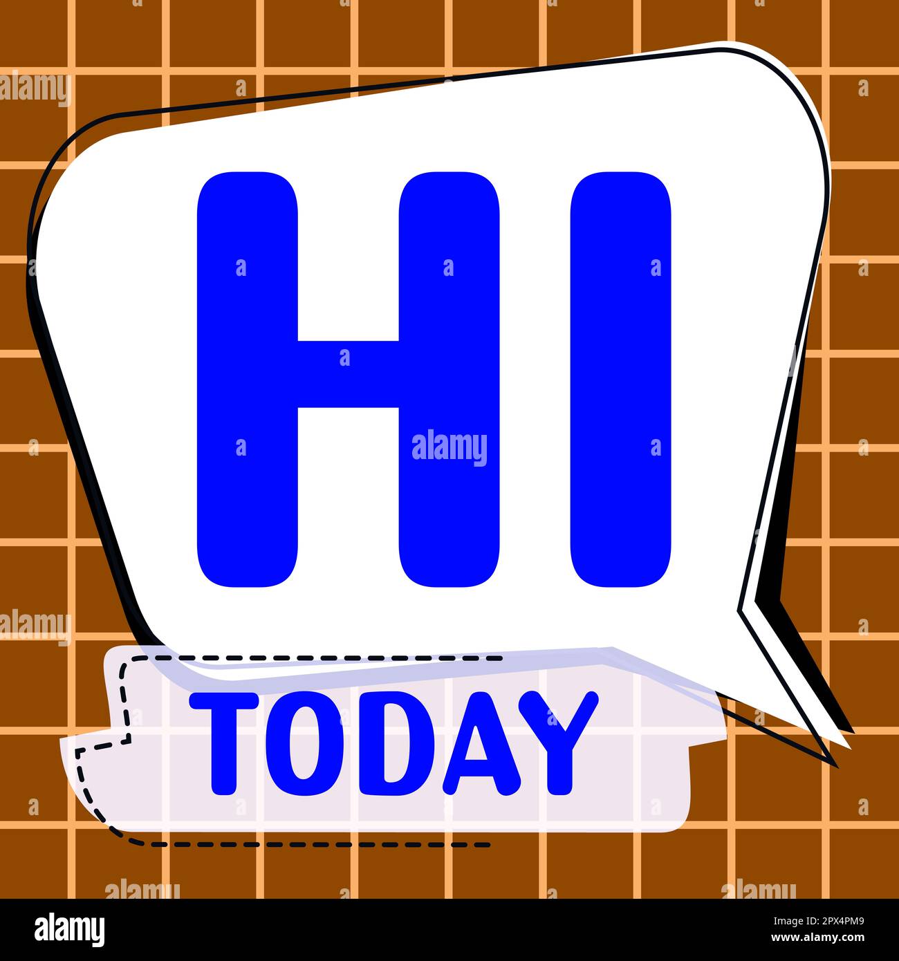 Hand writing sign Hi, Word Written on used as a greeting or to begin a ...