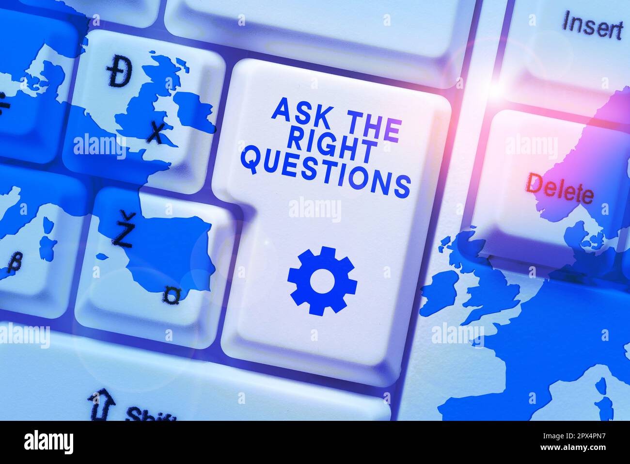 Text showing inspiration Ask The Right Questions, Internet Concept Look ...