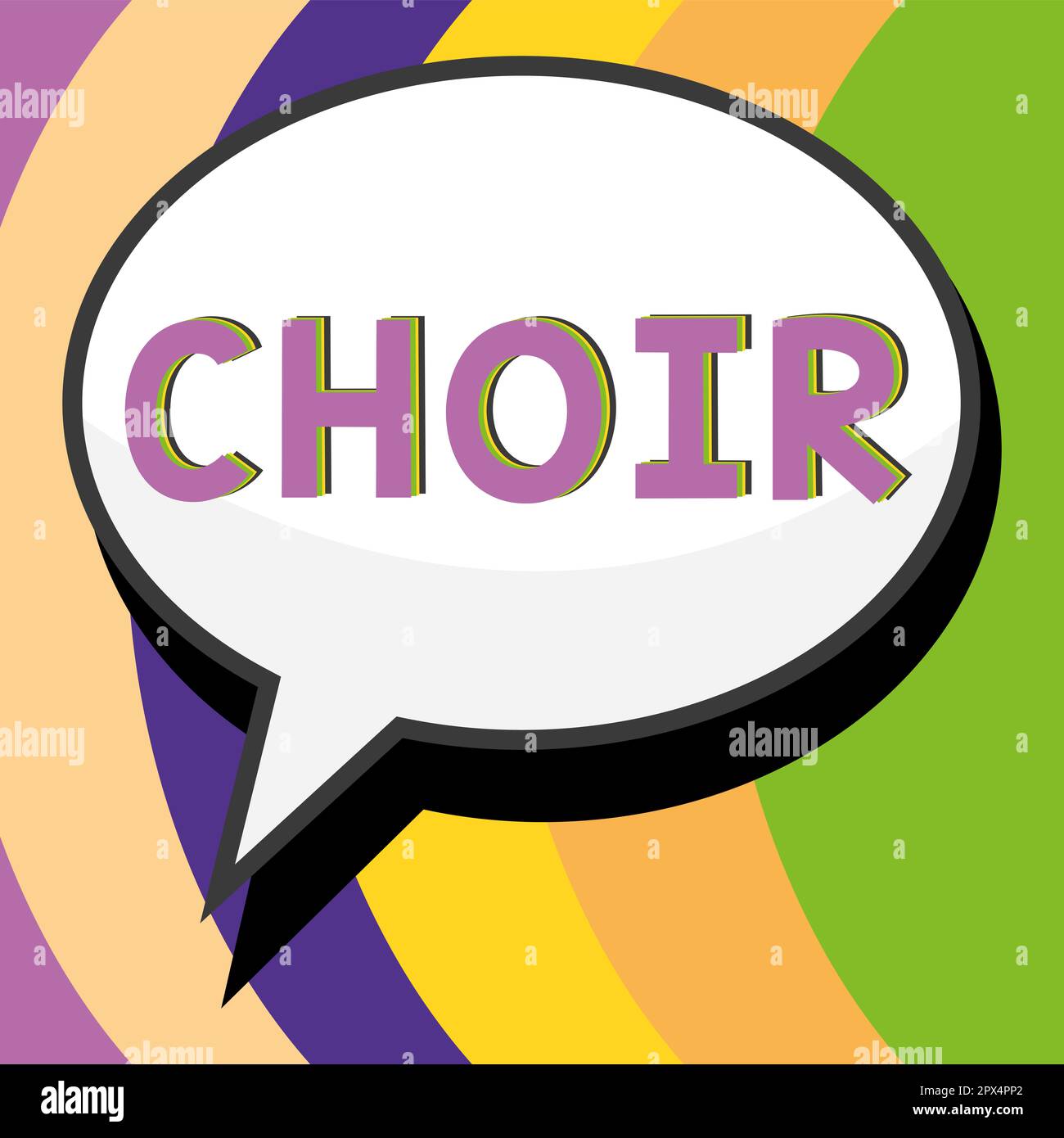 Conceptual caption Choir, Word Written on a group organized to perform ...