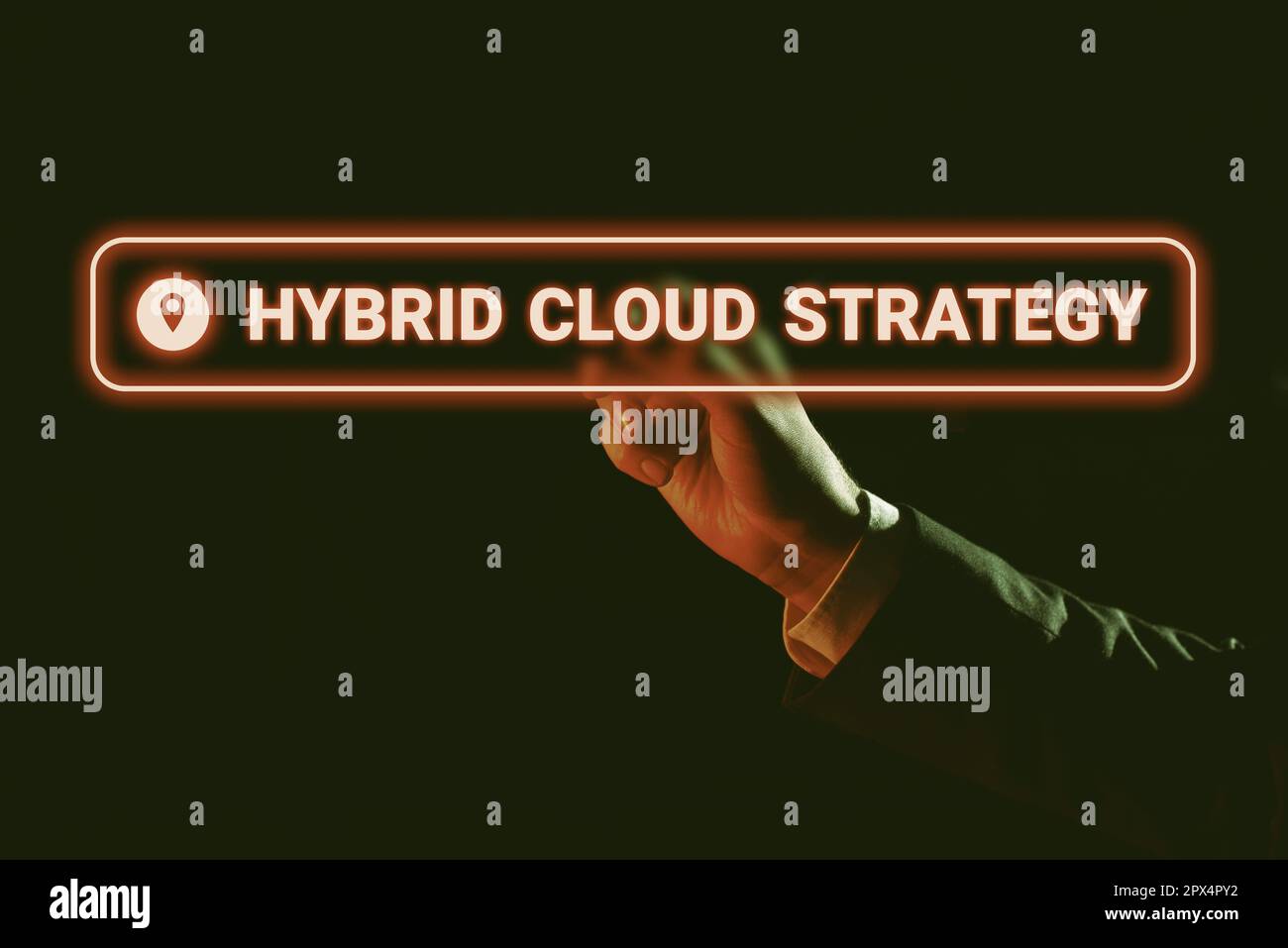 Hand writing sign Hybrid Cloud Strategy, Business approach Cloud ...