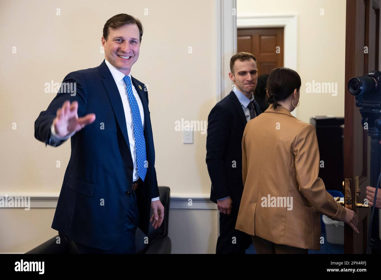 Rep. Dan Goldman (D-N.Y.) departs an interview in his office on Capitol ...