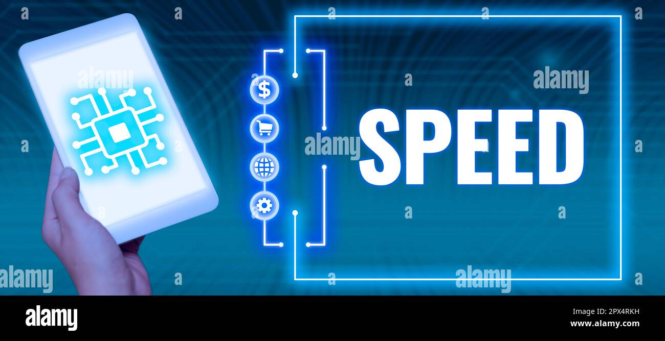 Inspiration showing sign Speed, Concept meaning rate at which someone ...