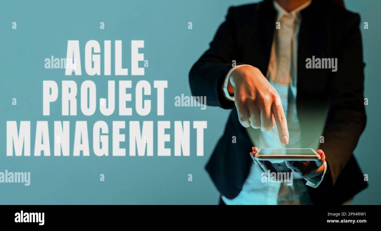 Hand writing sign Agile Project Management, Business showcase ...