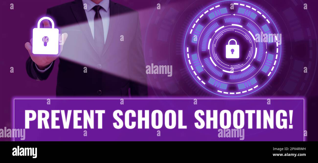 Writing displaying text Prevent School Shooting, Word for actions ...