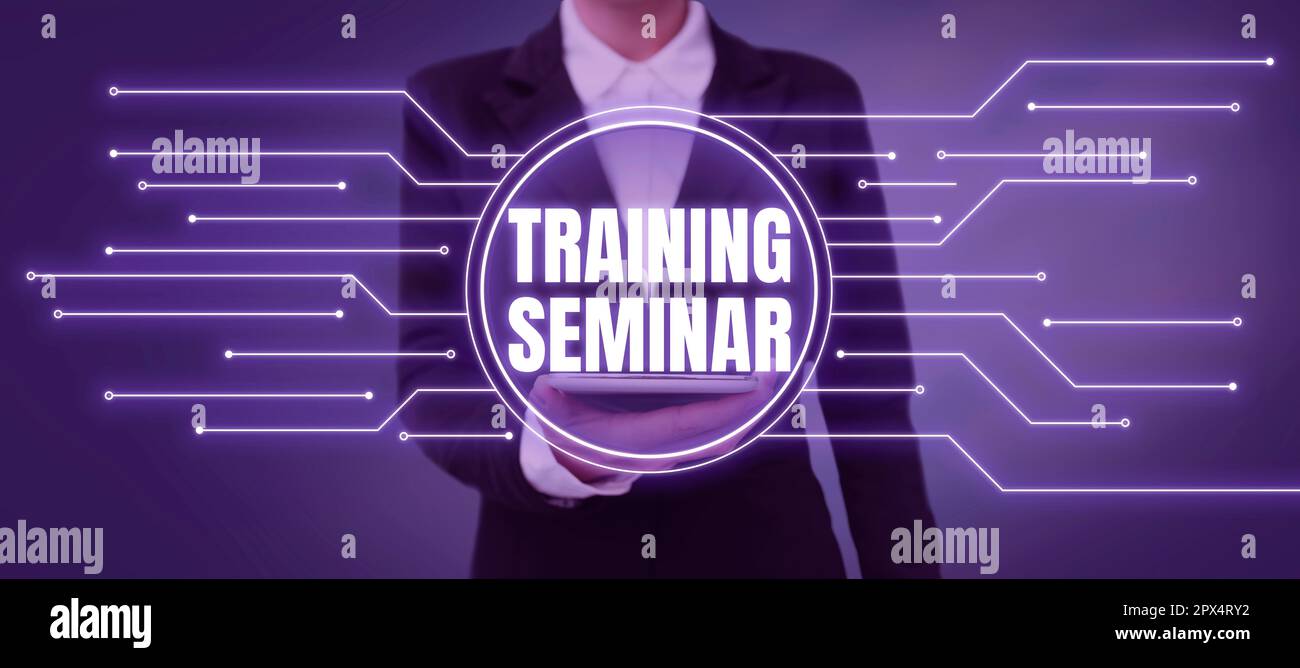 Text caption presenting Training Seminar, Internet Concept Academic ...