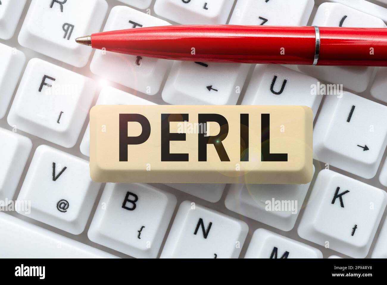 Hand writing sign Peril, Business showcase indicates something ...