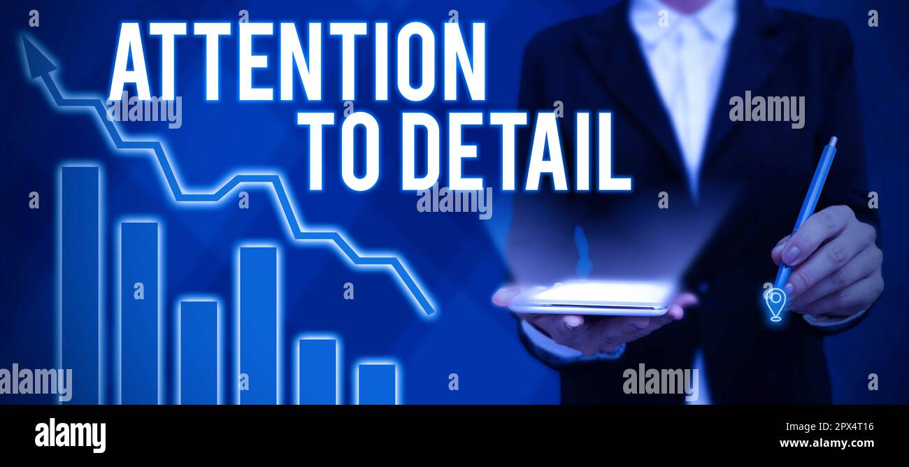 Hand writing sign Attention to Detail, Business concept Achieve ...