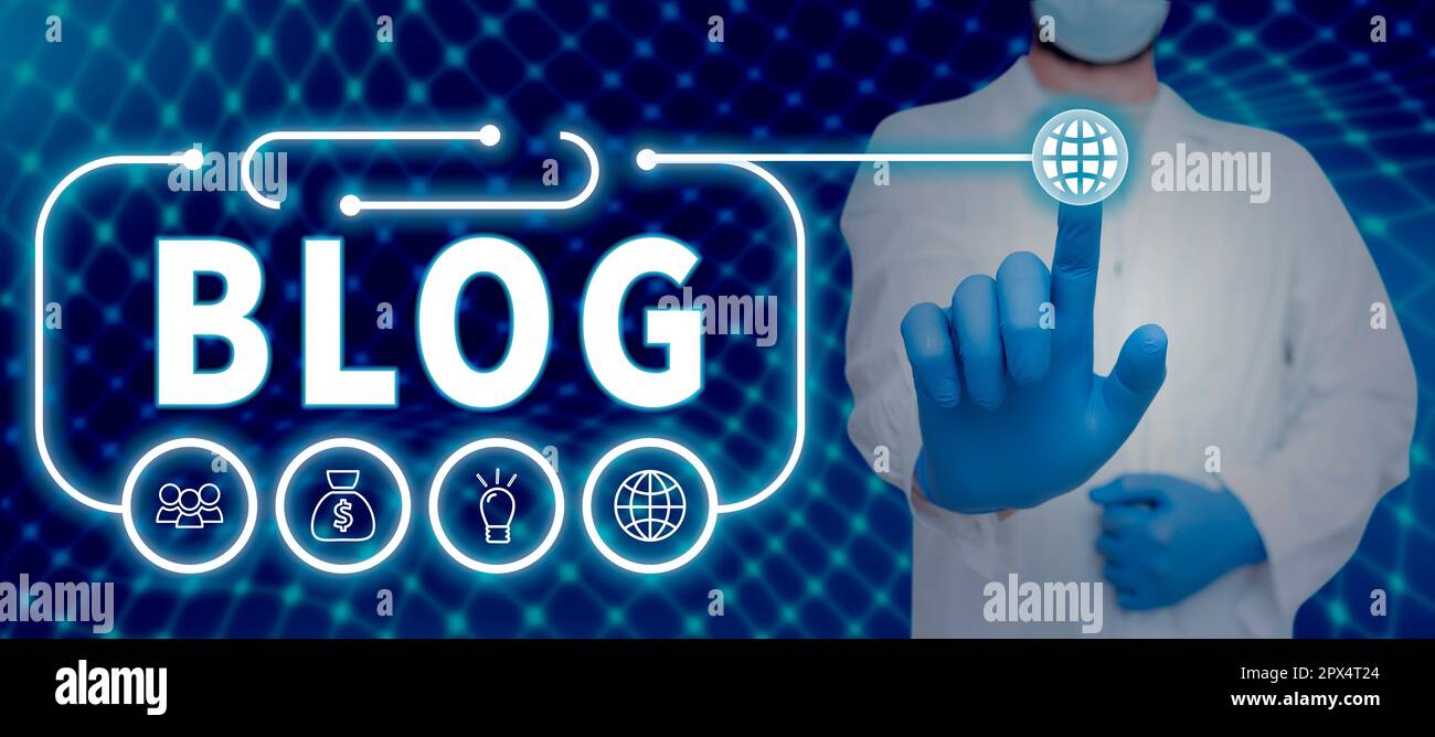 Text showing inspiration Blog, Business overview A regularly updated website web page written in ...