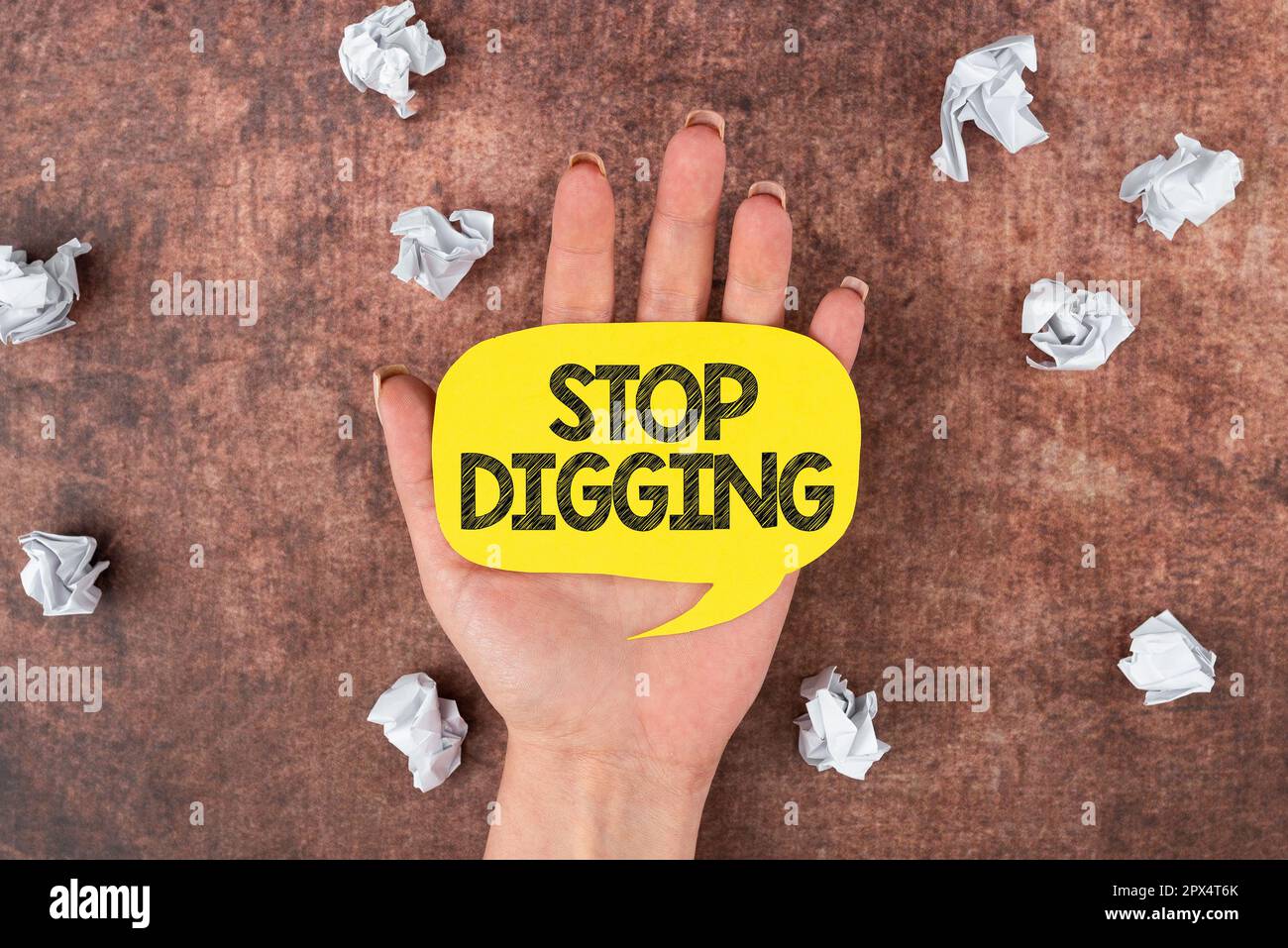Writing displaying text Stop Digging, Concept meaning Prevent Illegal ...