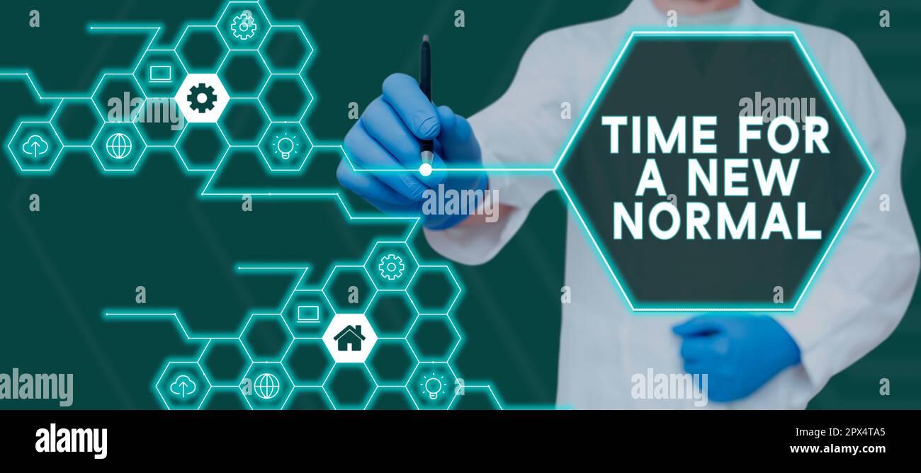 Conceptual display Time For A New Normal, Business idea Make a big ...