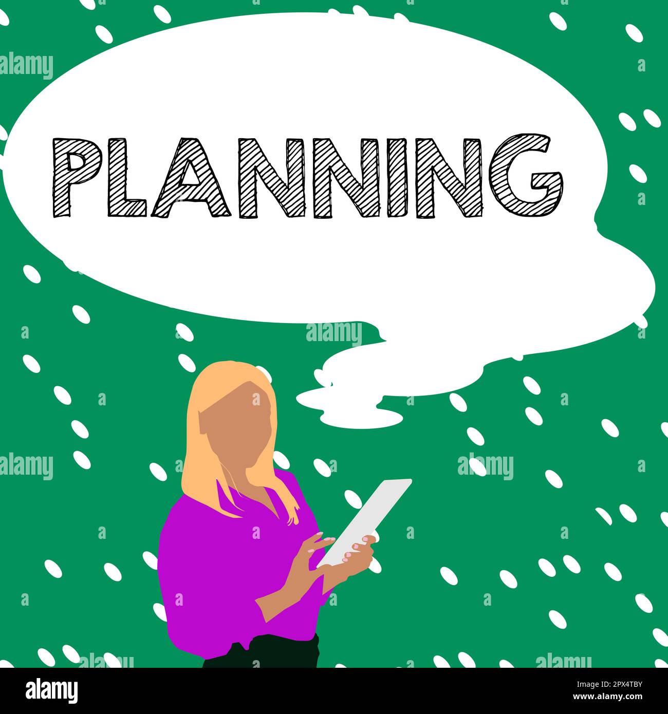 Conceptual caption Planning, Business idea process of thinking about ...