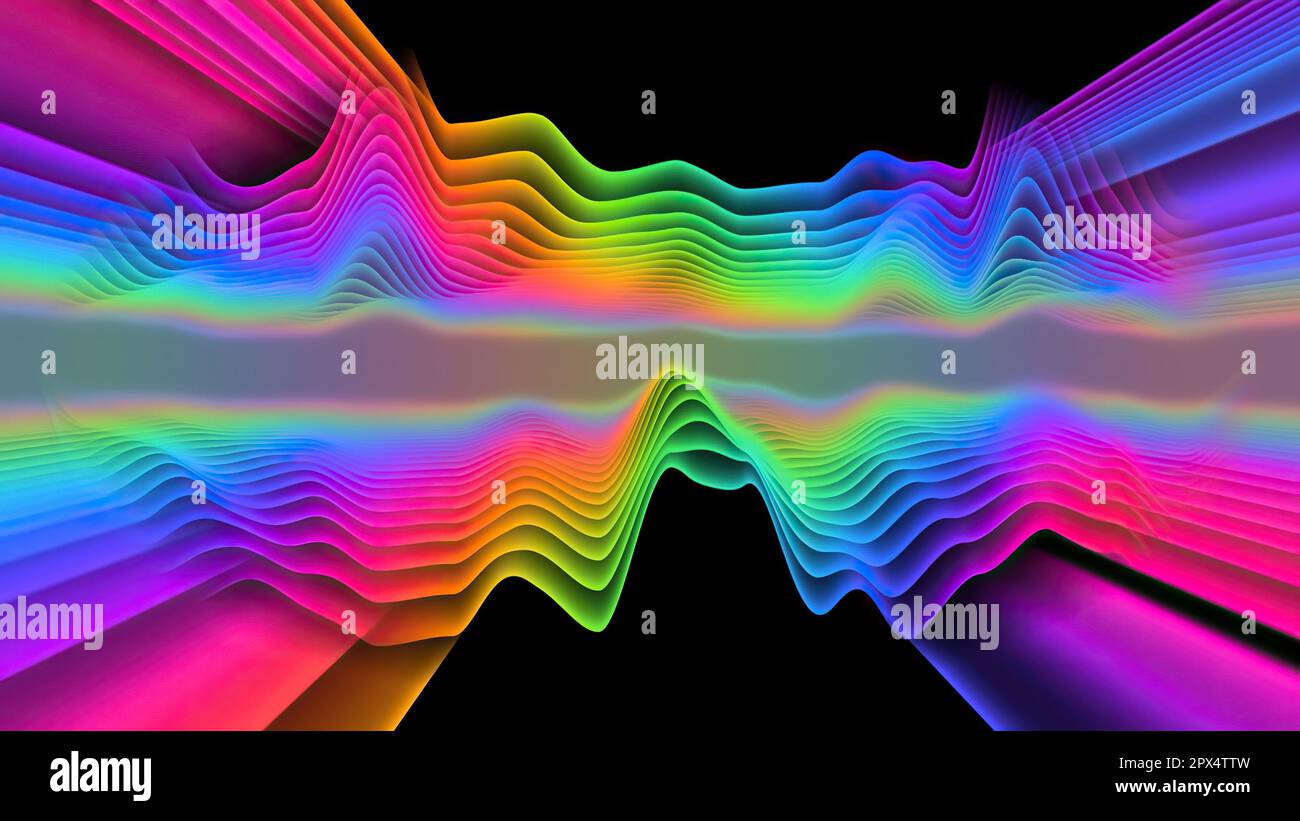 Wave line flowing rainbow color Stock Photo - Alamy