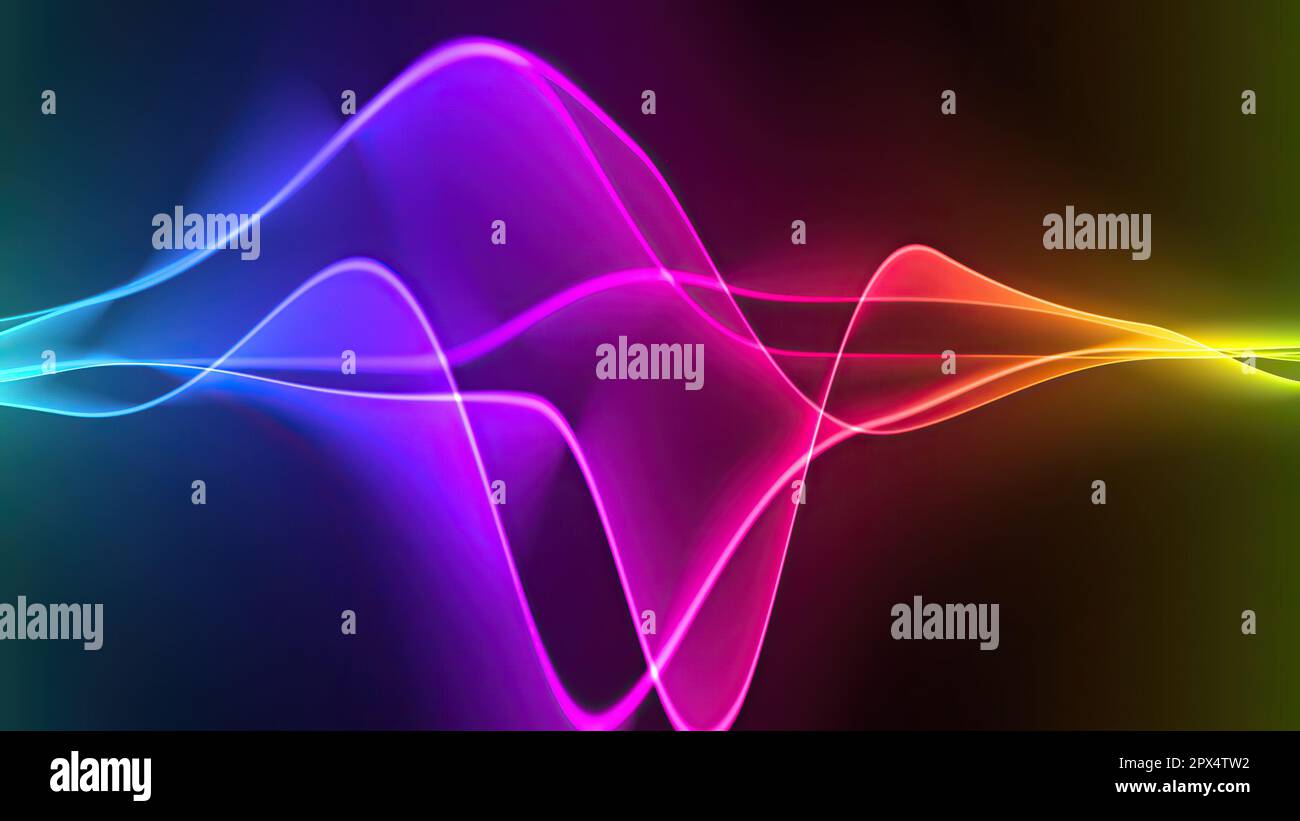 Wave line flowing rainbow color Stock Photo - Alamy