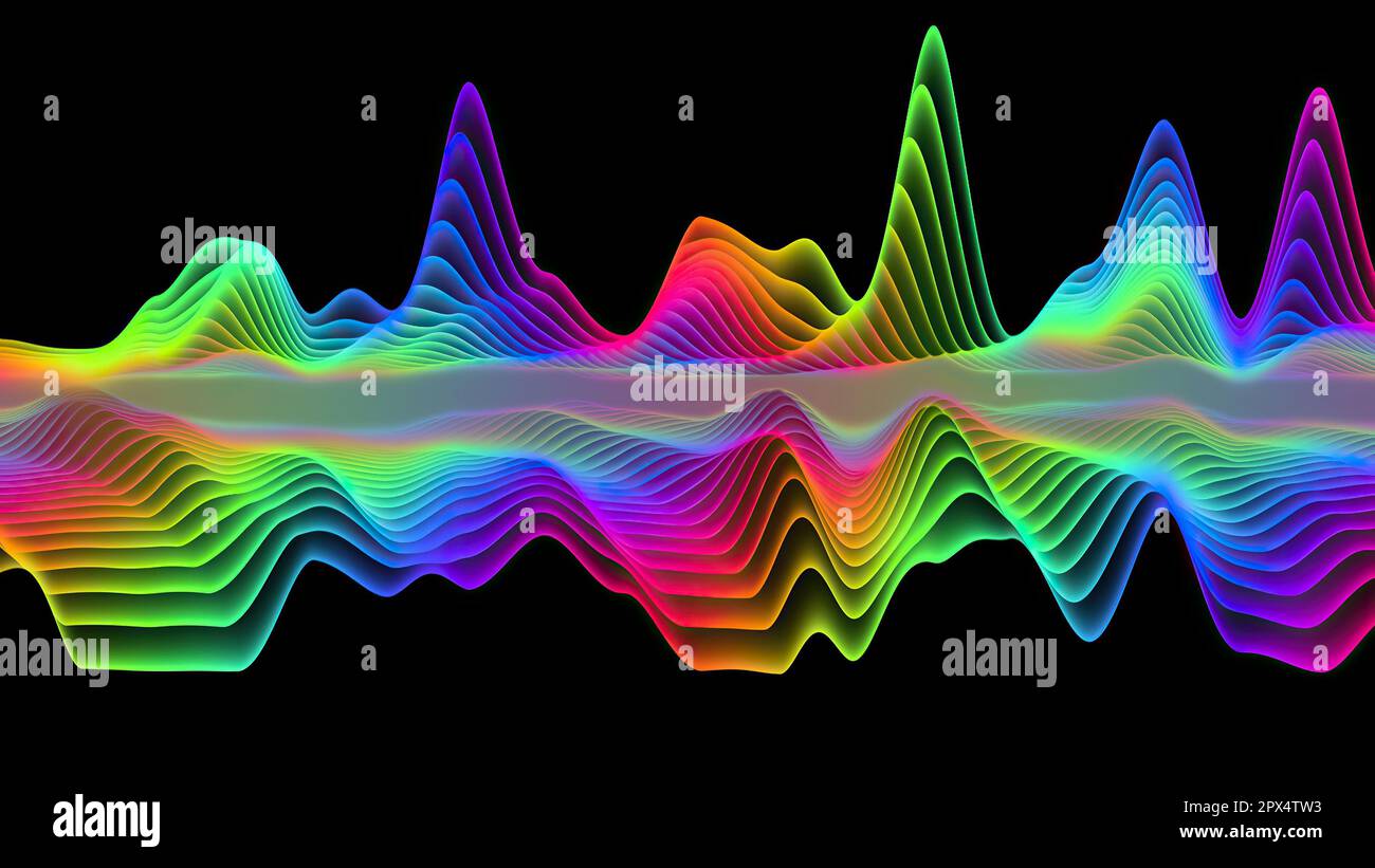 Wave line flowing rainbow color Stock Photo - Alamy