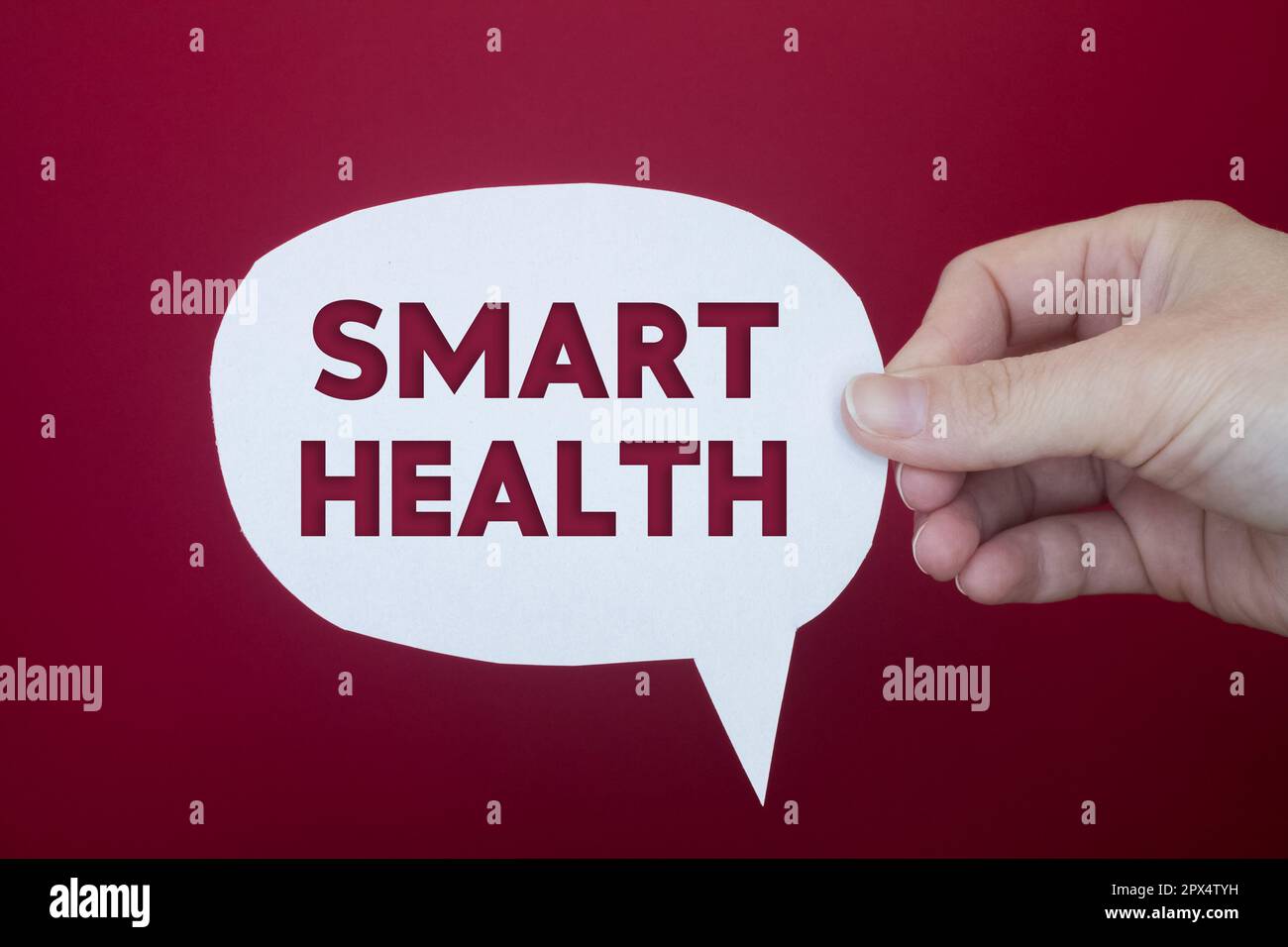 Speech bubble in front of colored background with Smart Health text ...