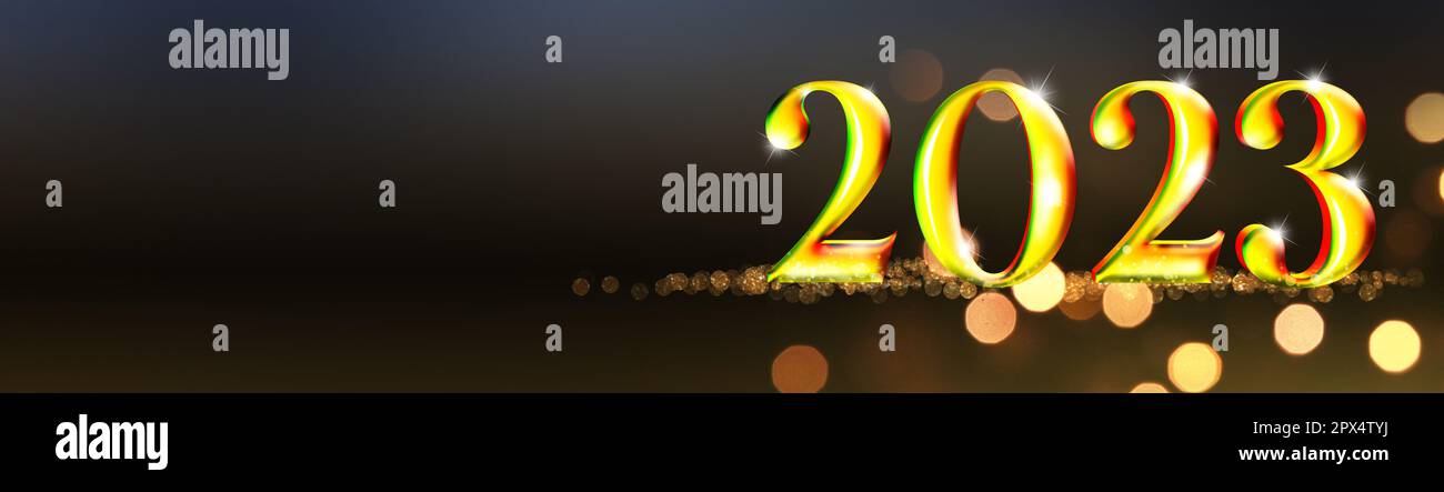Creative design concept for the new year festival 2023. 3d illustration ...
