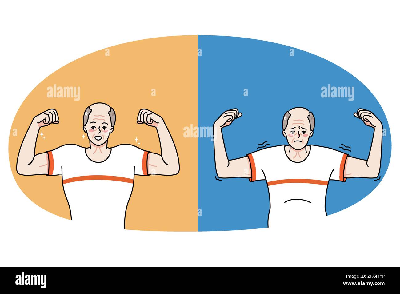 Old man before after Cut Out Stock Images & Pictures - Alamy