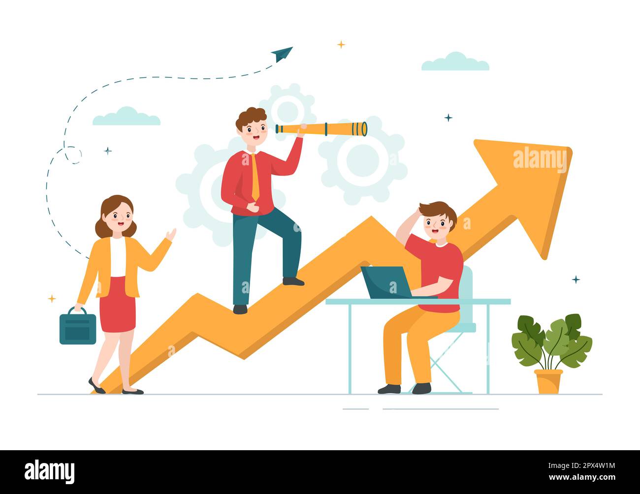 Business Leadership with Businessman Leader Helps the Team to Develop ...