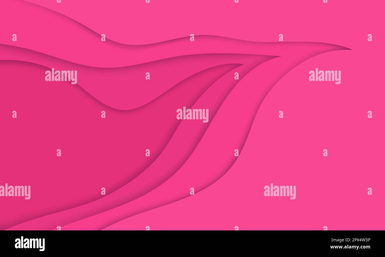 Layered cutout style background, pink vector illustration Stock Vector ...