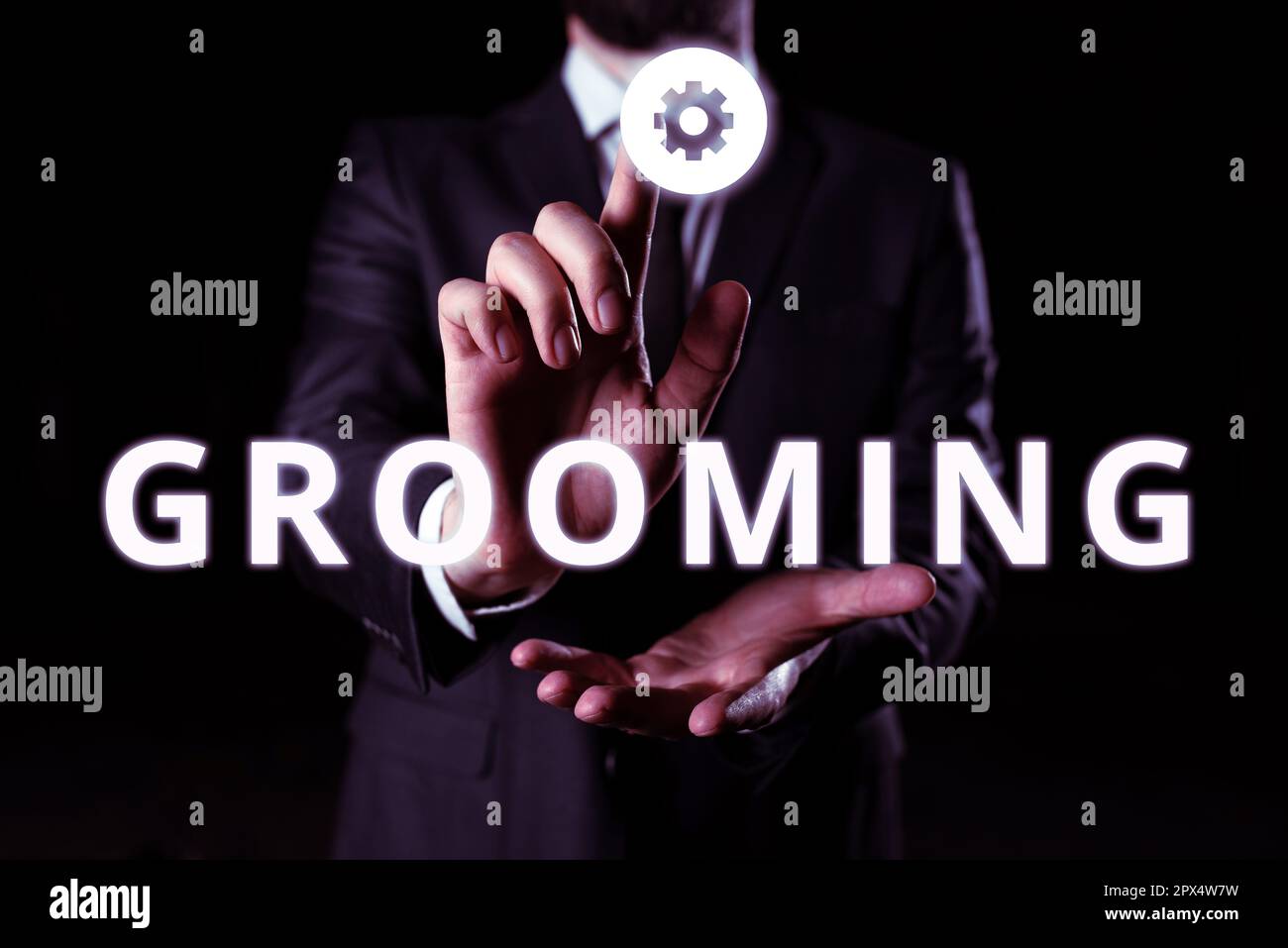 Sign displaying Grooming, Business showcase hygienic care and enhancing ...