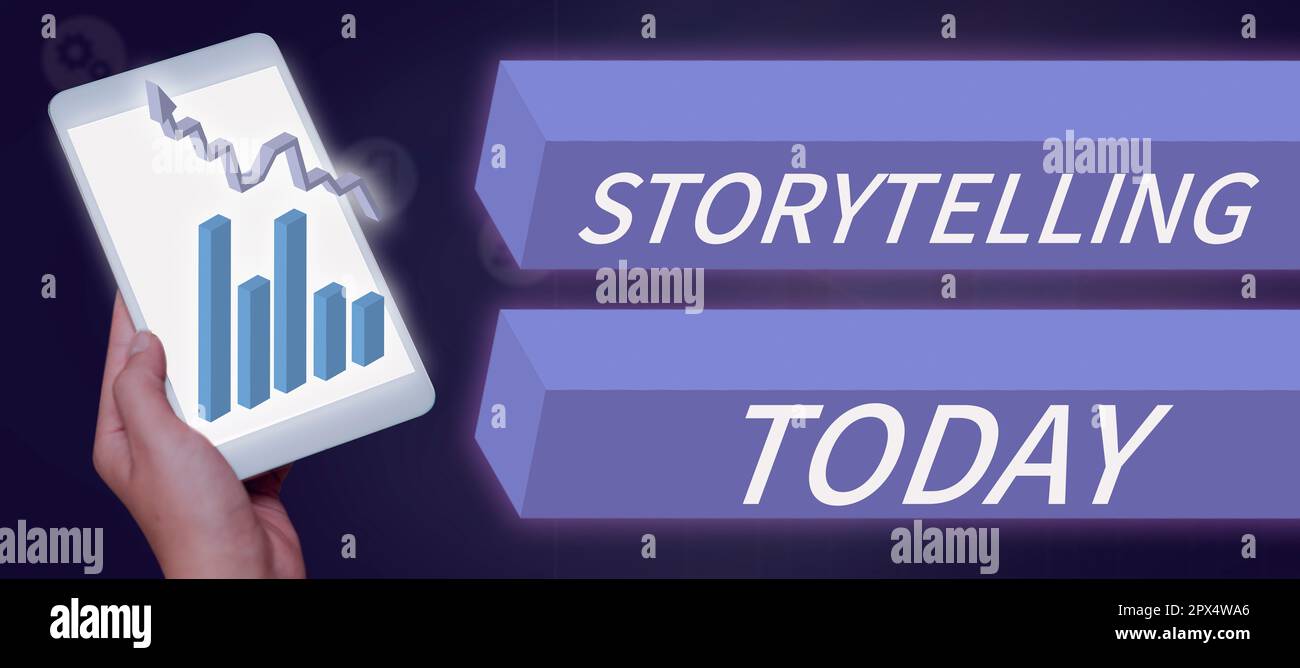 Text caption presenting Storytelling, Business overview social and ...