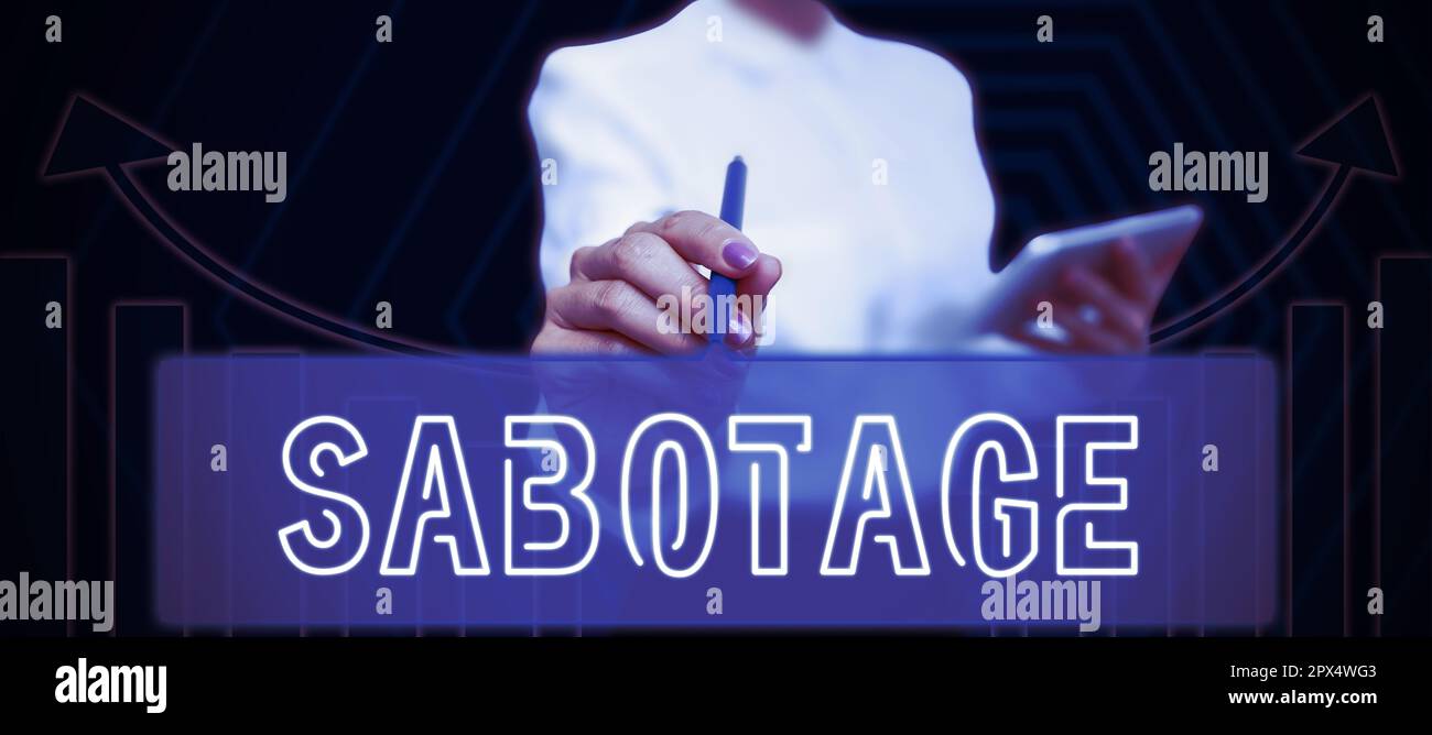 Inspiration showing sign Sabotage, Word for destruction of an employer ...