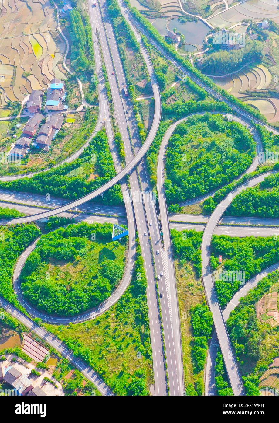 CHONGQING, CHINA - APRIL 30, 2023 - Aerial photo shows the Renhe ...