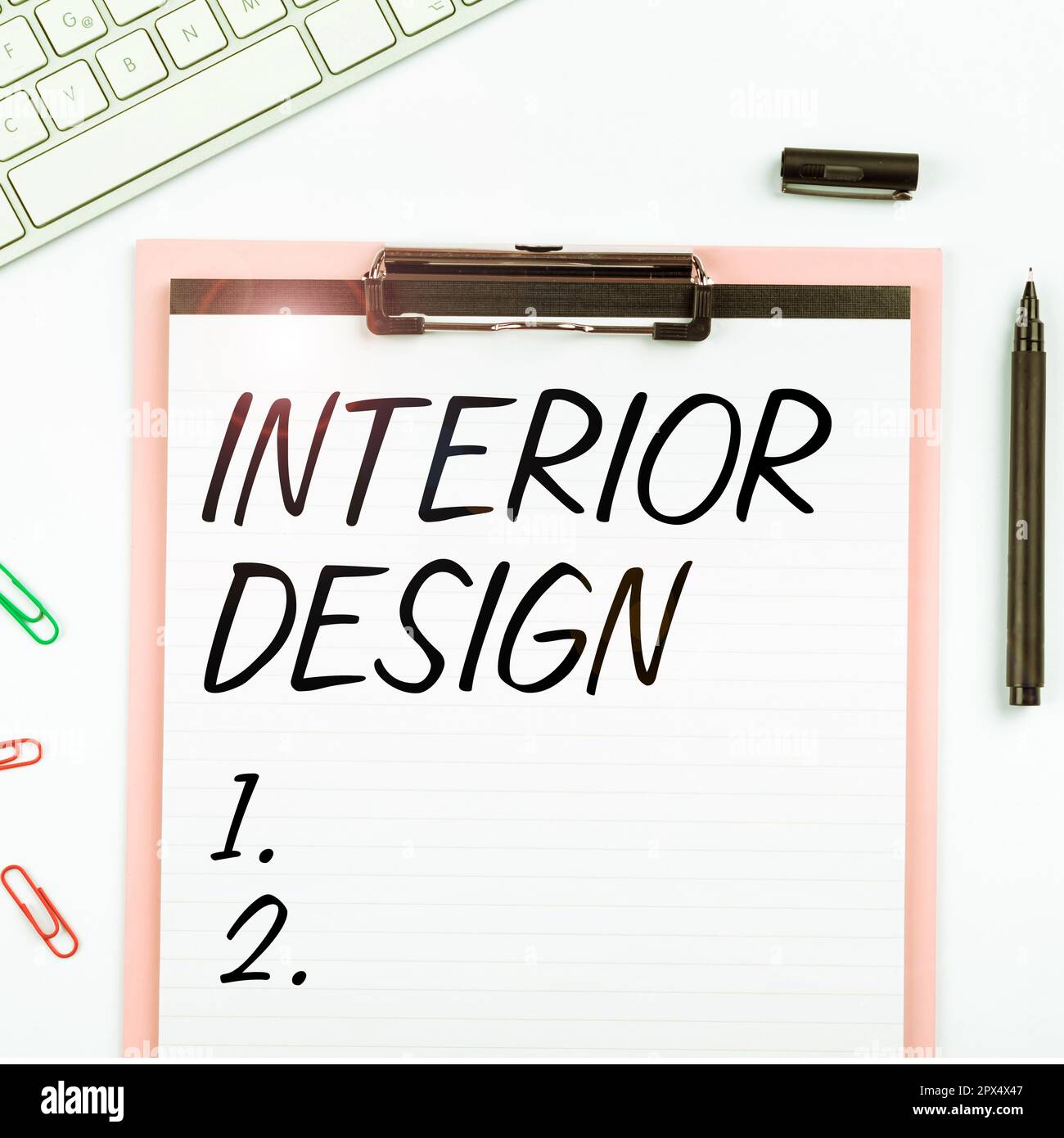 Text caption presenting Interior Design, Business concept the art of ...