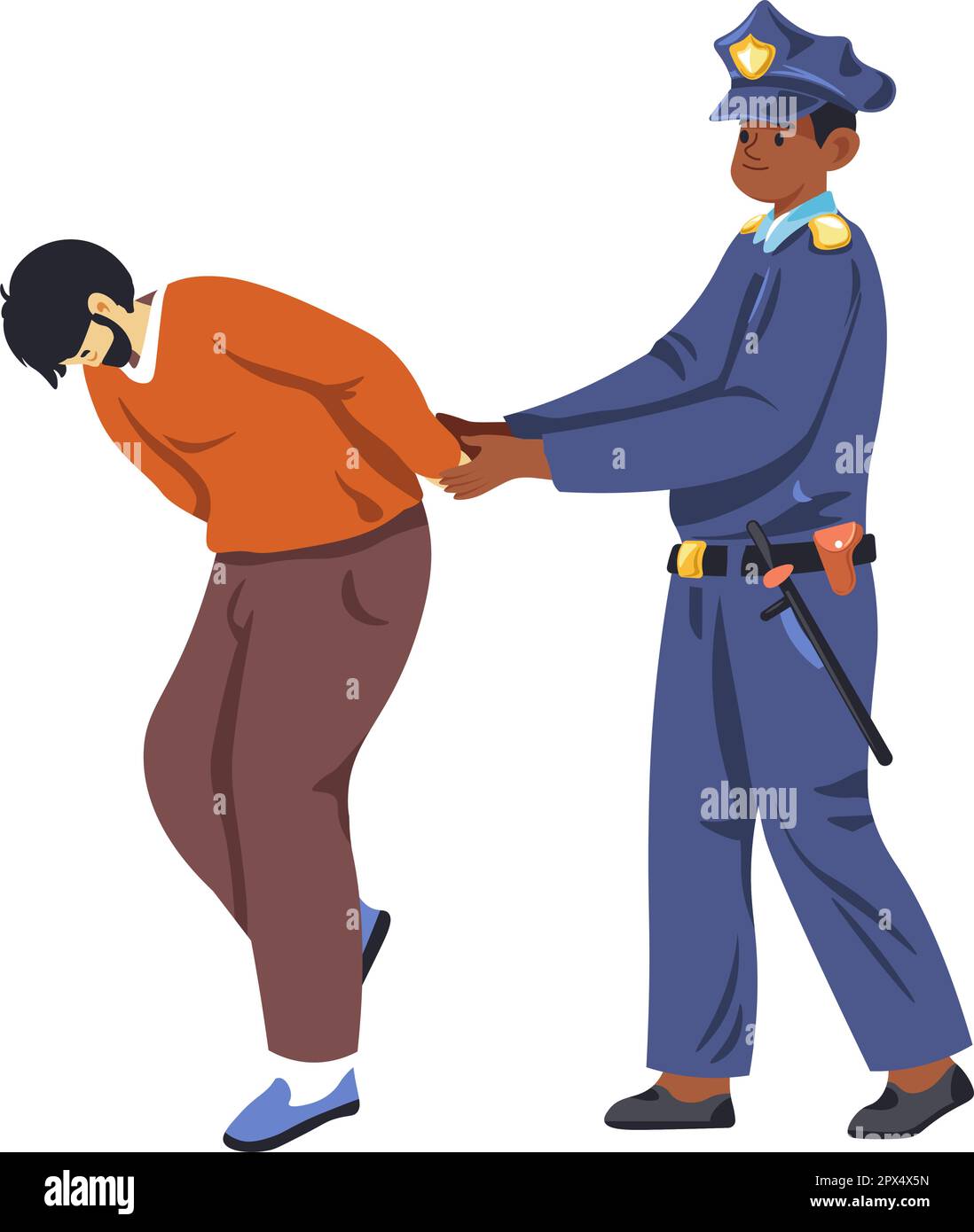 Police Handcuffing Someone Cartoon