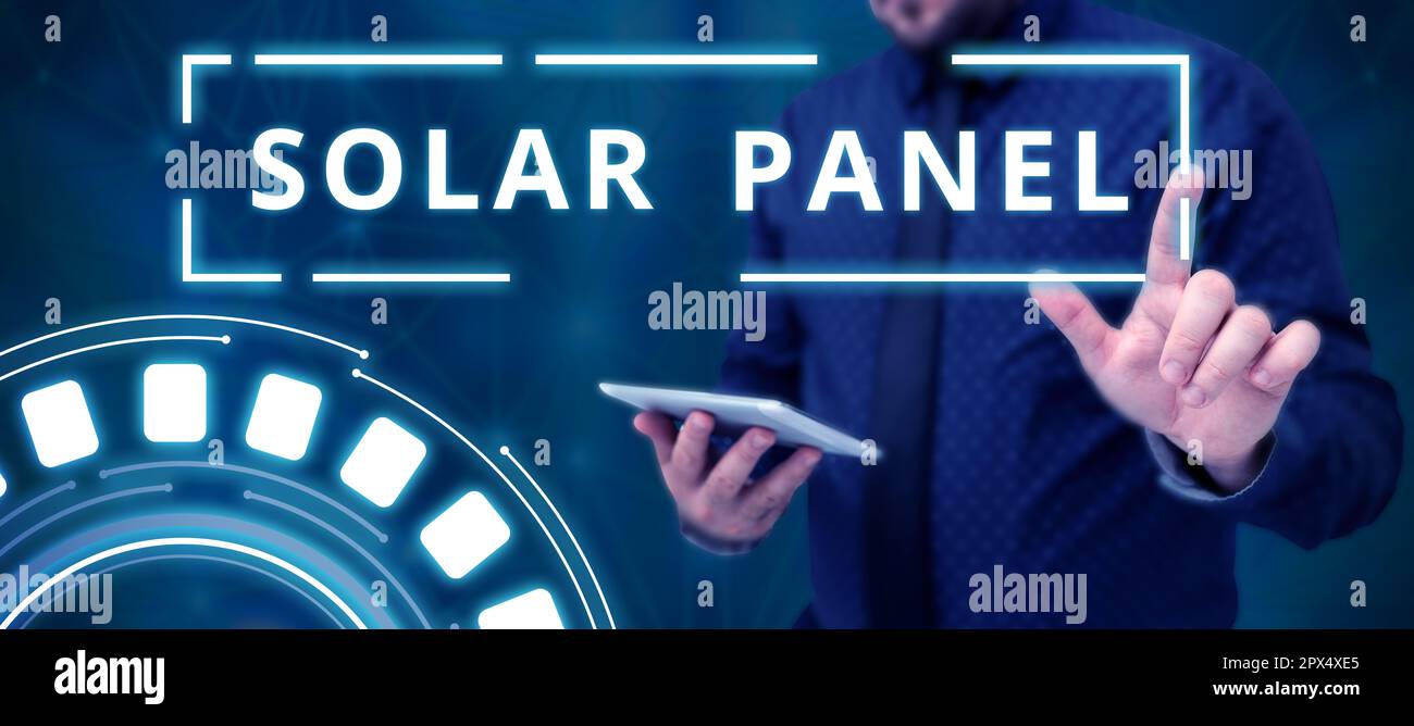 Inspiration showing sign Solar Panel, Business showcase designed to ...