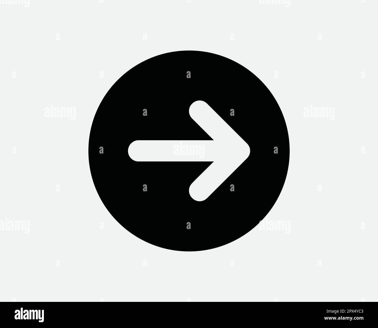 Right Arrow Circle Icon. Next Skip Forward Point Pointer Navigation Direction Traffic Road Sign ...