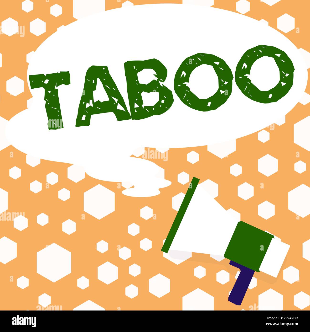Conceptual display Taboo, Word Written on a social or religious custom ...