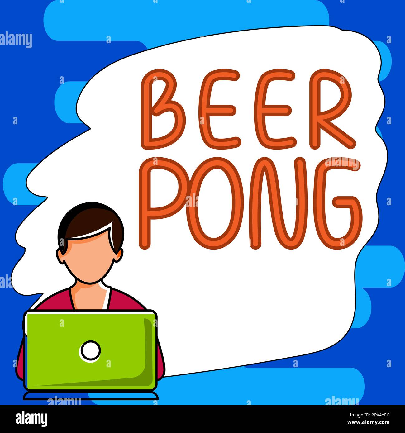 Hand writing sign Beer Pong, Word for a game with a set of beer ...