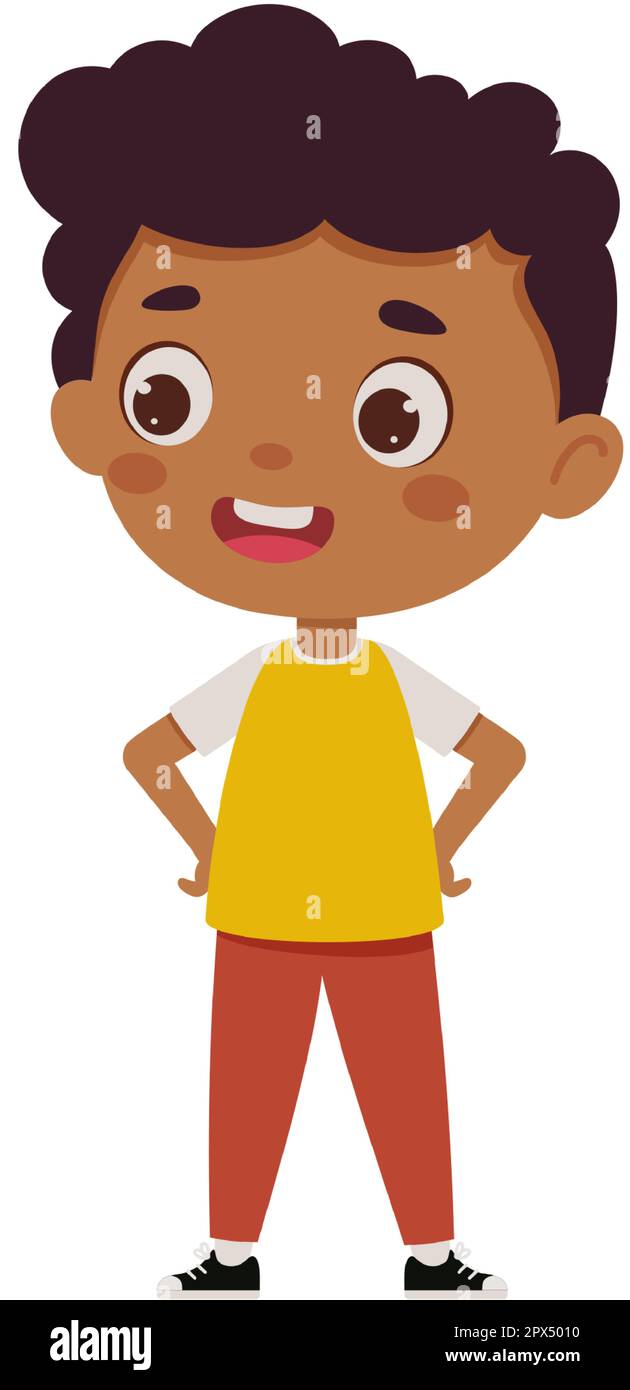 Cute cartoon little boy. Little schoolboy character. Vector ...