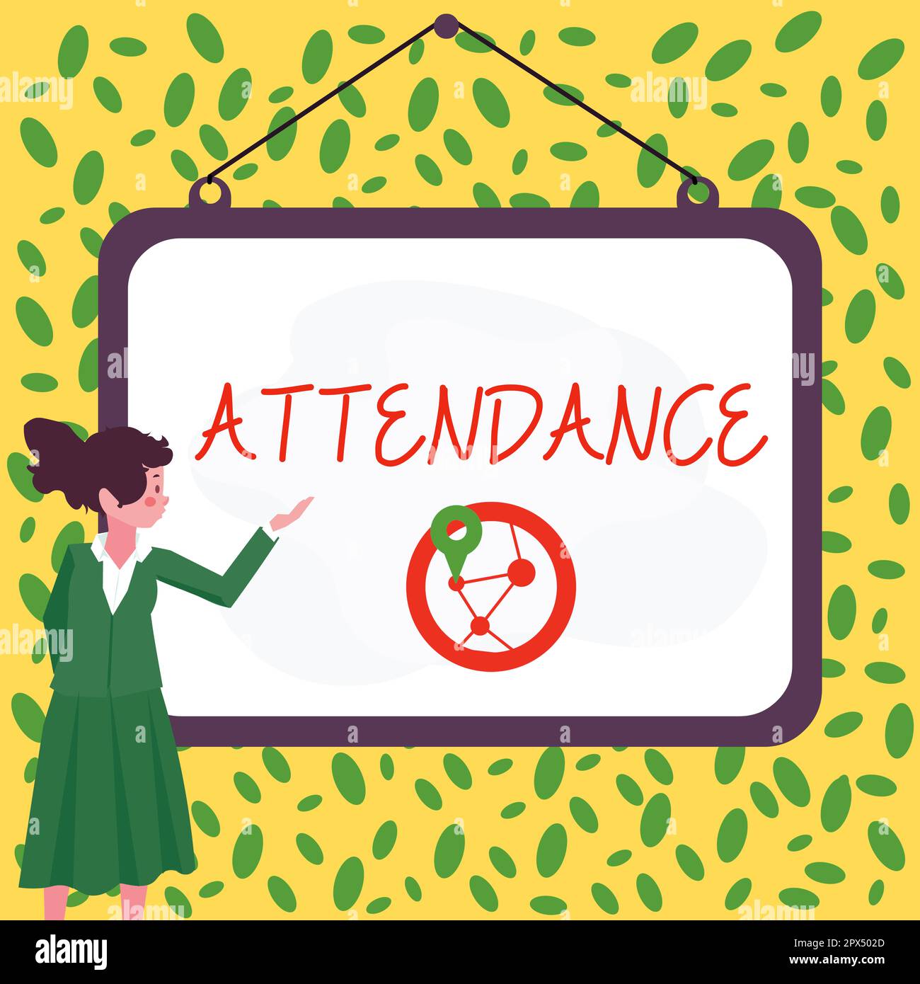 Text sign showing Attendance, Internet Concept Going regularly Being ...