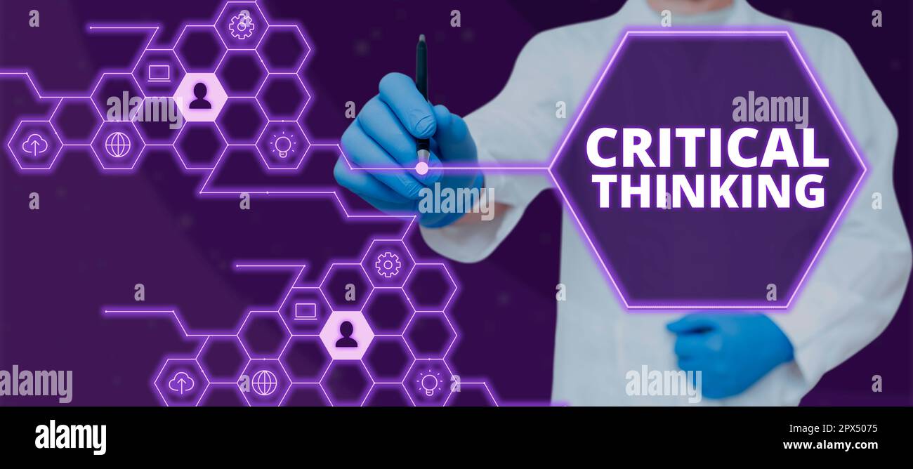Hand writing sign Critical Thinking, Business showcase sequence of ...