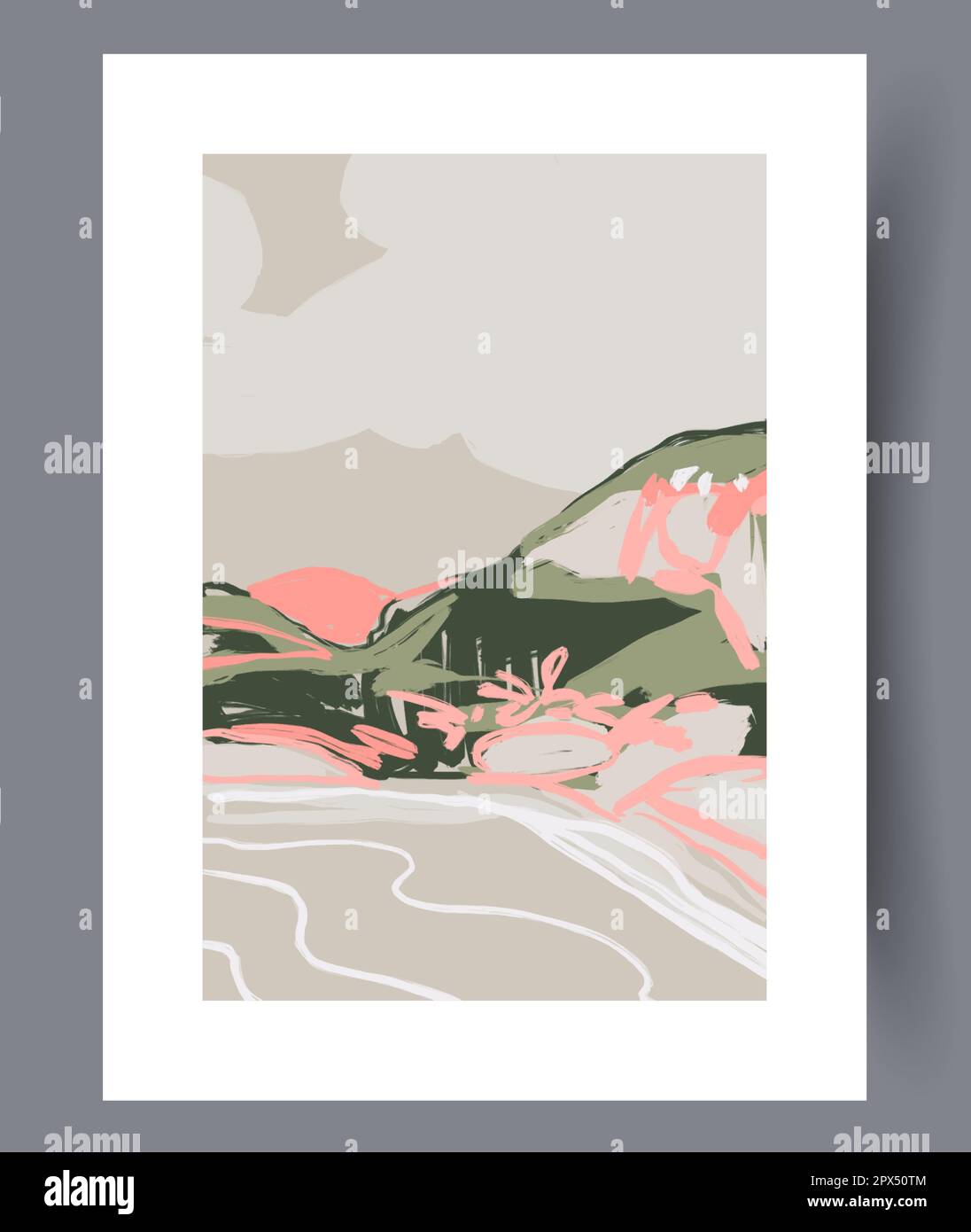 How to paint landscape with river Stock Vector Images - Alamy