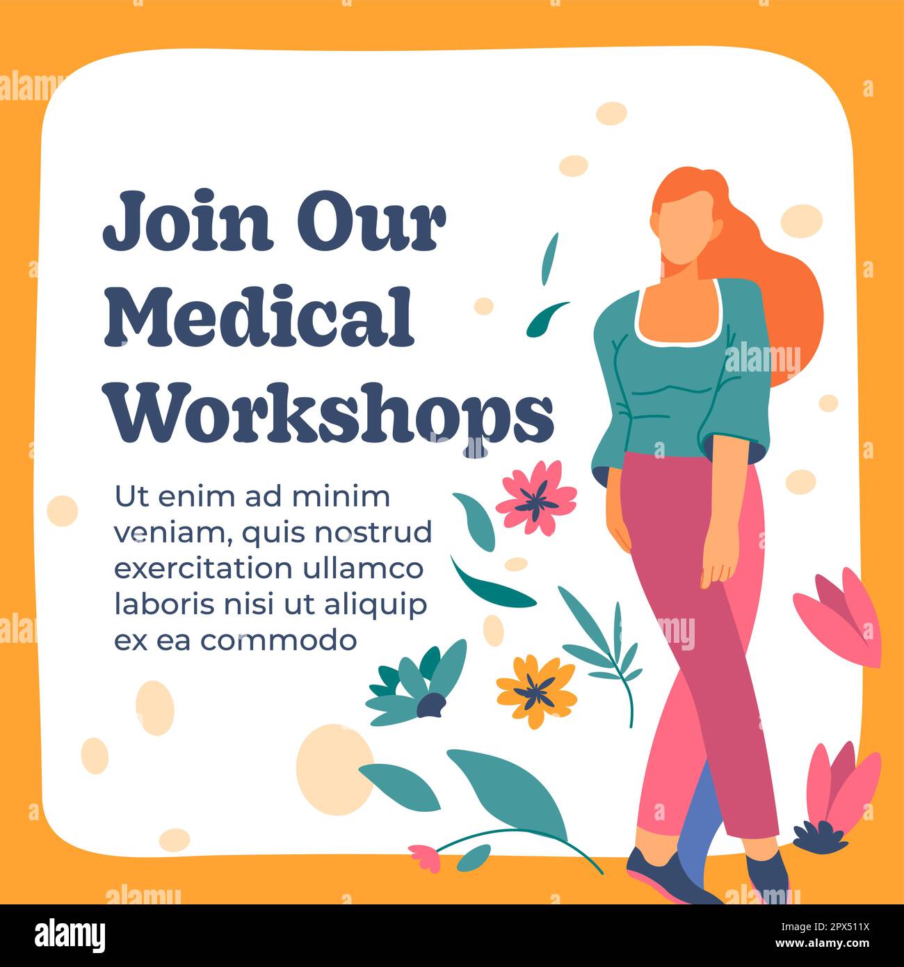 Join our medical workshops, healthcare banner Stock Vector Image & Art ...