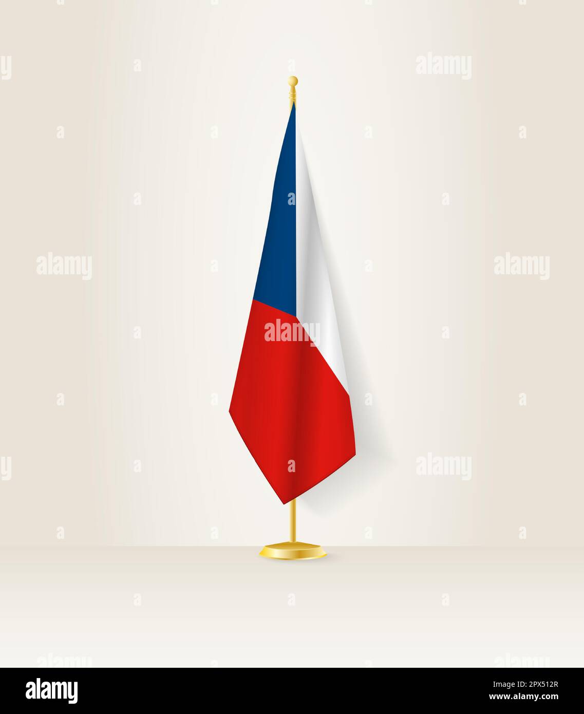 Czech Republic flag on a flag stand. Vector illustration Stock Vector ...