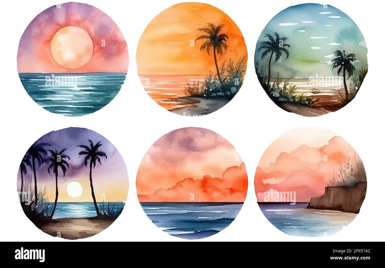 Aloha nature at sunset Stock Vector Images - Alamy