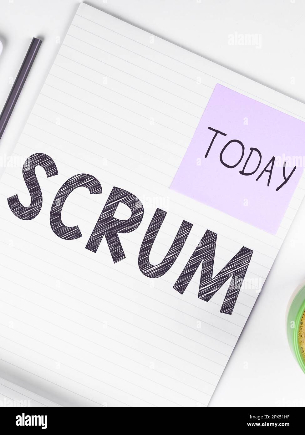 Text sign showing Scrum, Concept meaning handwriting as distinct from ...