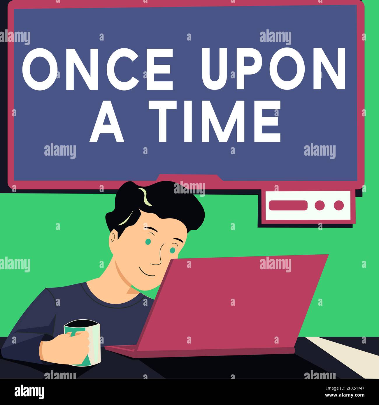 Writing displaying text Once Upon A Time, Word Written on telling story ...