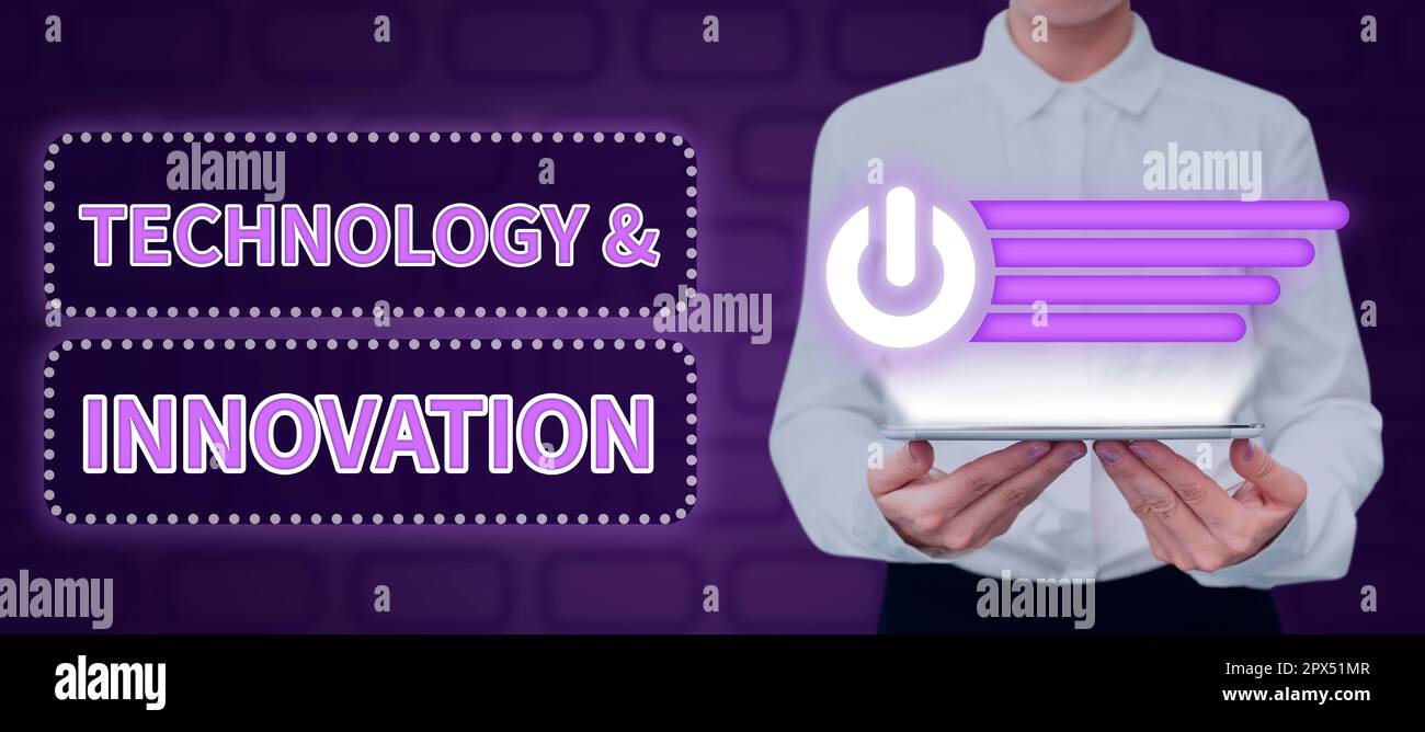 Sign displaying Technology Innovation, Word Written on Application of ...