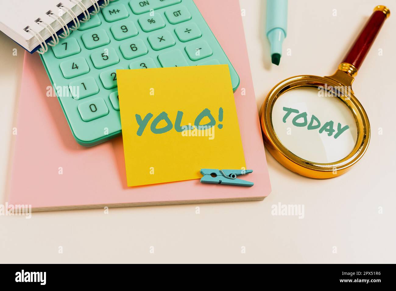 Writing displaying text Yolo, Word Written on stand for You only live ...