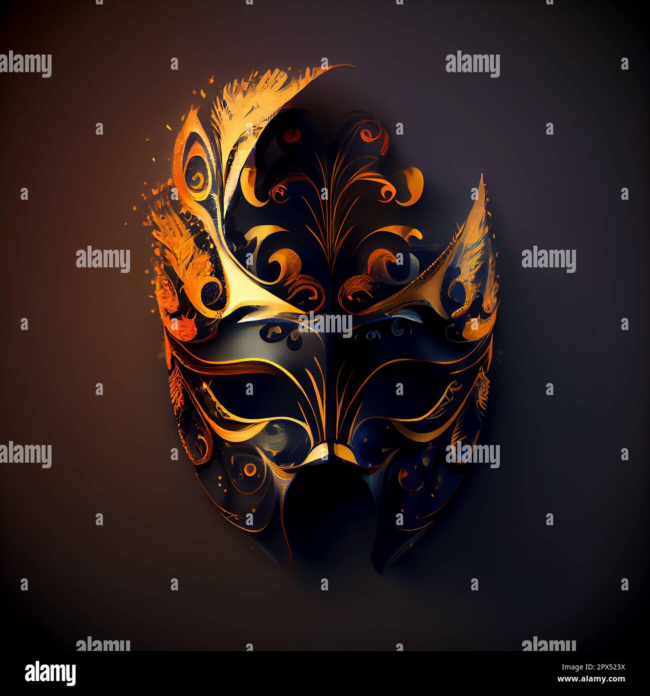 Realistic Brazilian carnival mask 3D illustration art design Stock ...